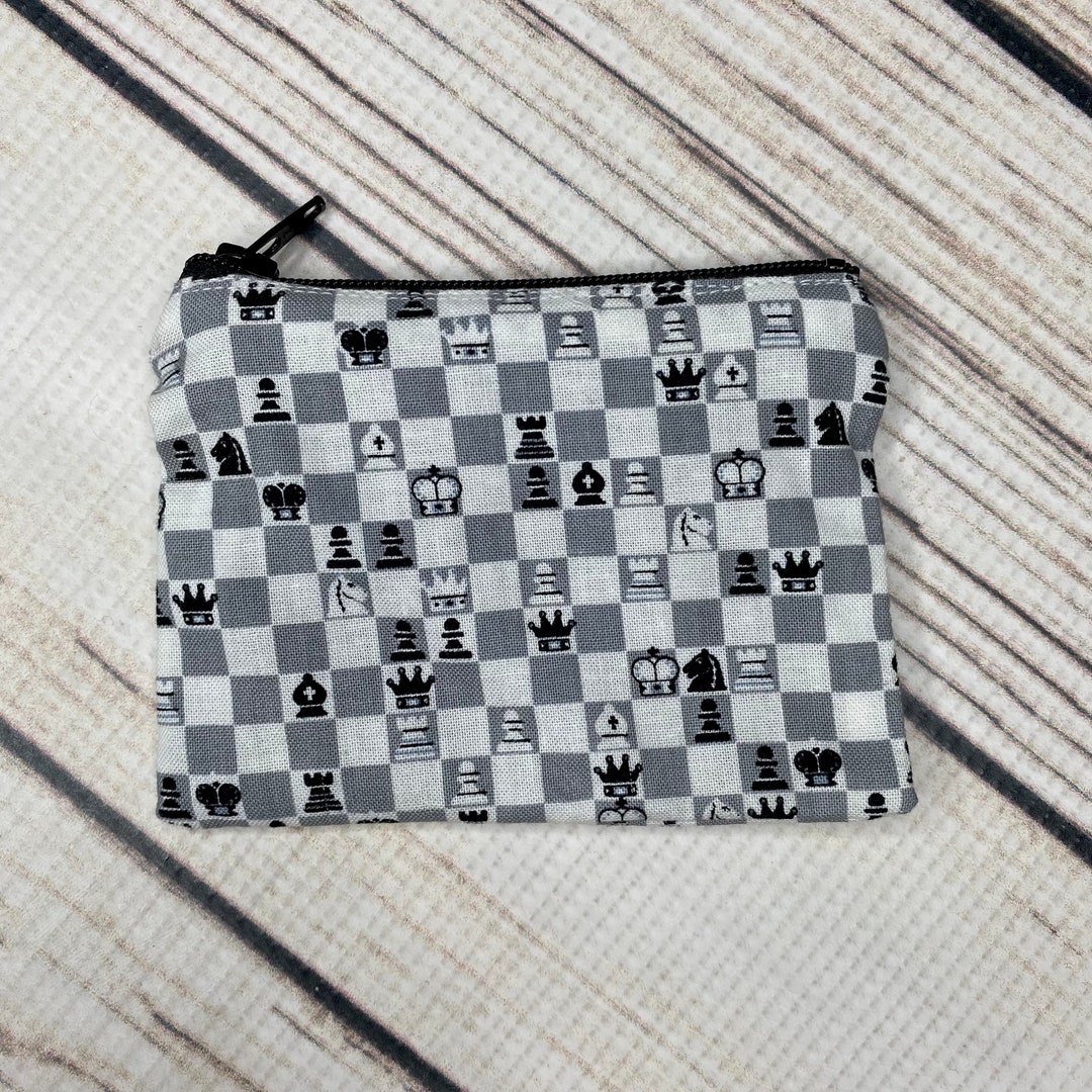 Chess Zipper Pouch, Chess Bag, Chess Coin Purse, Chess Wallet, Game ...