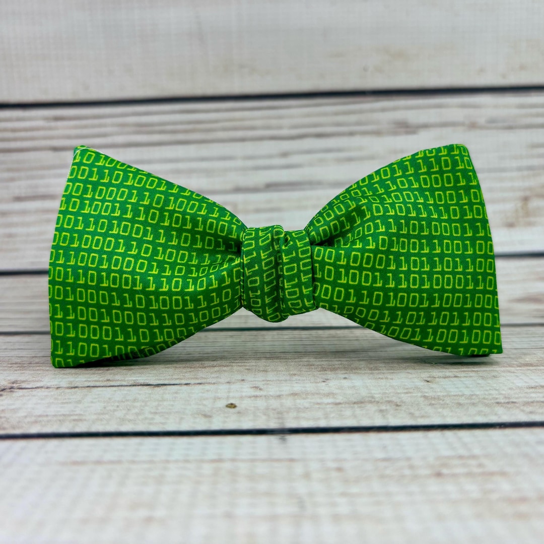 Binary Bowtie, Computer Bowtie, Computer Programmer, Green Binary Code ...