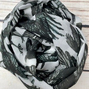 Crow Scarf, Black Bird Scarf, Murder of Crows, Black and White Scarf ...