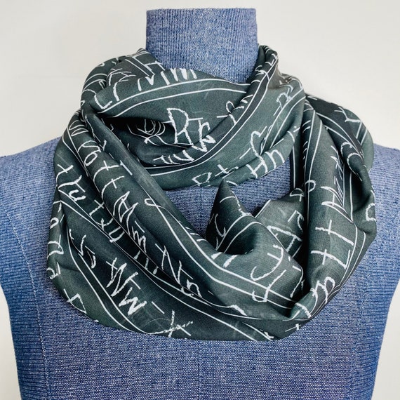 Alphabet Scarf Teacher Gift for Woman Abc Scarf Infinity | Etsy