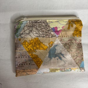 World Map Card Wallet, Coin Purse, World Traveler Gift, Zipper Pouch ...