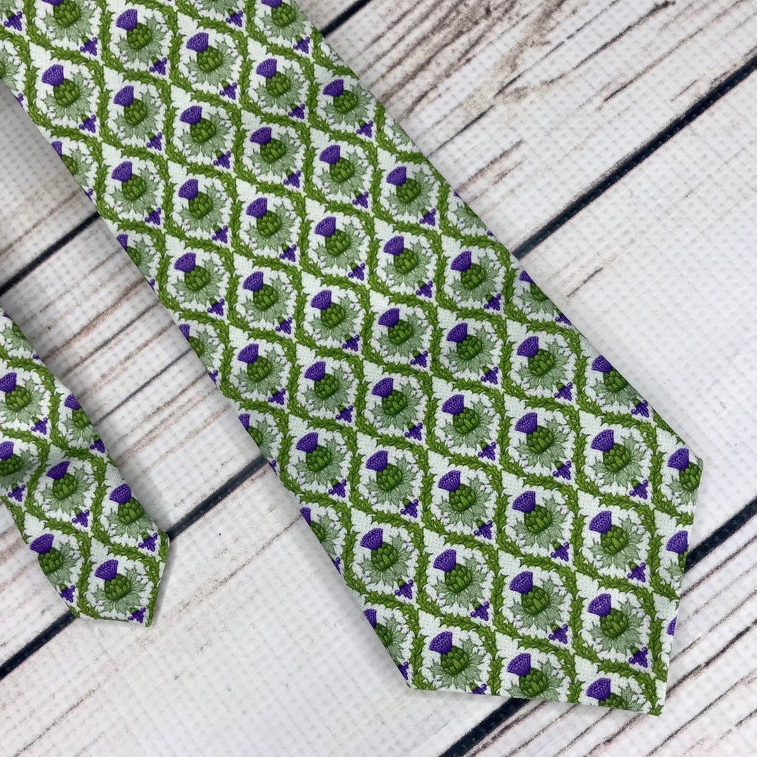 Thistle Tie, Scottish Thistle, Thistle Demask, Scotland Necktie, Botany ...