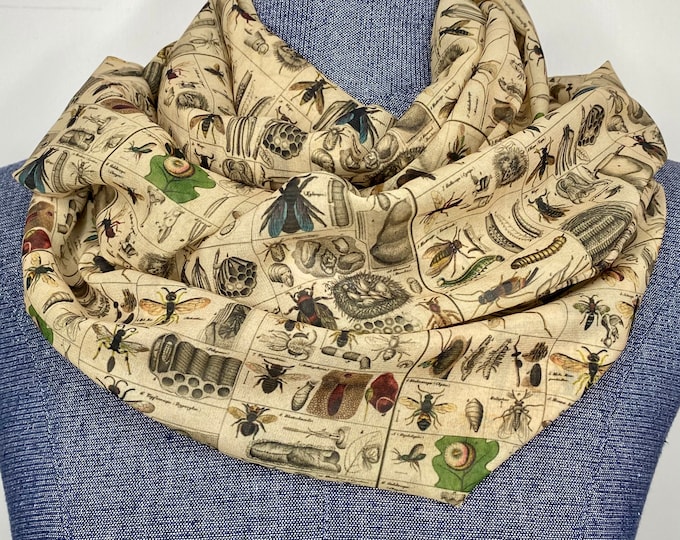 Biology Scarf, Infinity Scarf, Entomology Gift for Her, Chiffon Scarf ...