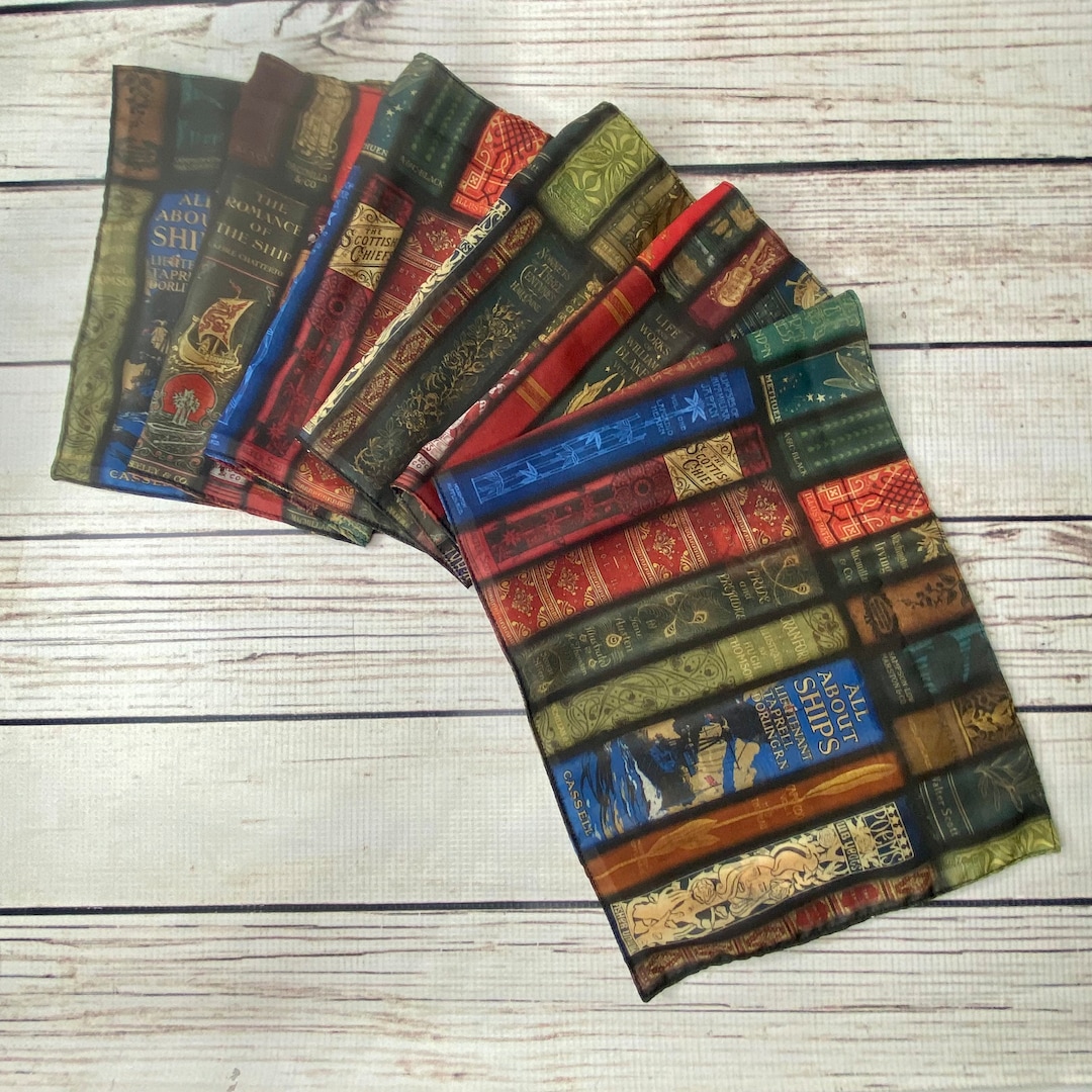 Book Scarf, Literary Gifts, Flat Scarf, Book Lover, Chiffon Scarf, Book ...