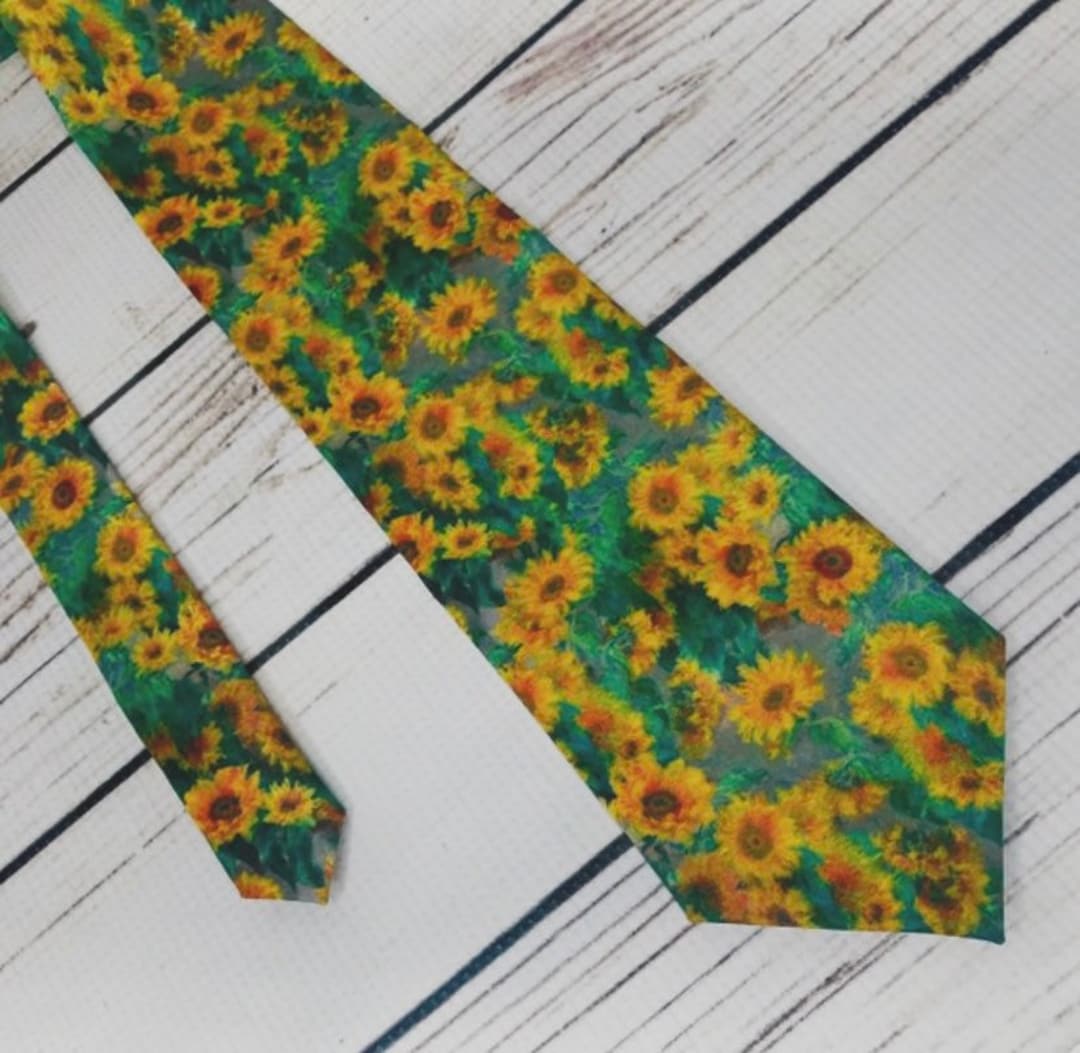 Monet Sunflower Necktie, Sunflower Tie, Claude Monet, Art Tie, Painting ...