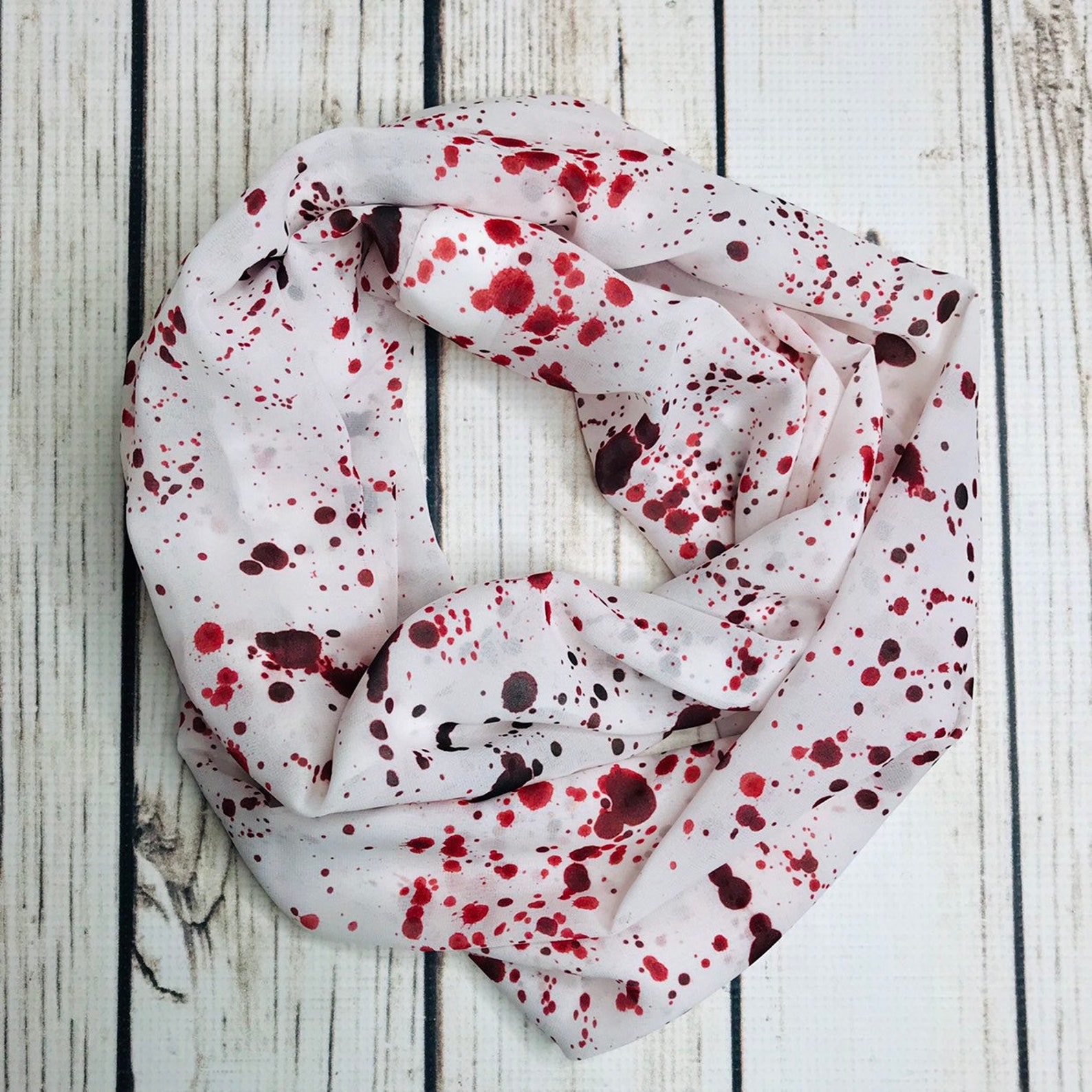 Blood Splatter Scarf, Blood Splatter, Crime Scene Infinity Scarf ...