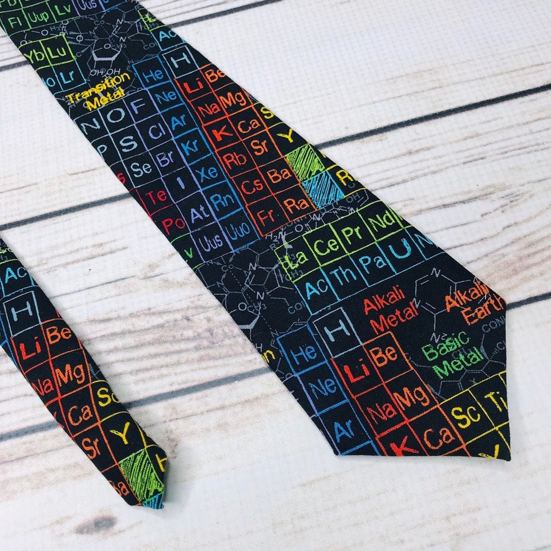 Periodic Table of Elements Tie, Science Tie, Elemental Accessory ...
