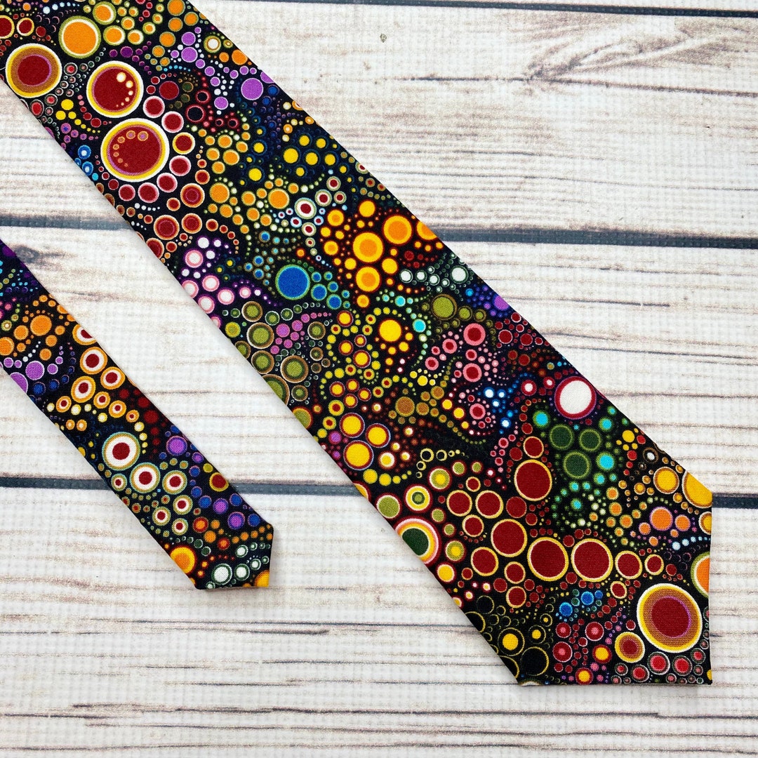 Effervescent Tie, Colorful Tie, Black Tie, Abstract Tie, Concentric Tie ...