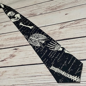 Skeleton Necktie, Orthopedic Tie, Chiropractic Tie, Medical Necktie ...
