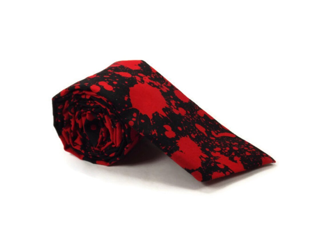 Blood Spatter Tie Horror Movies Tie Zombie Tie Blood - Etsy