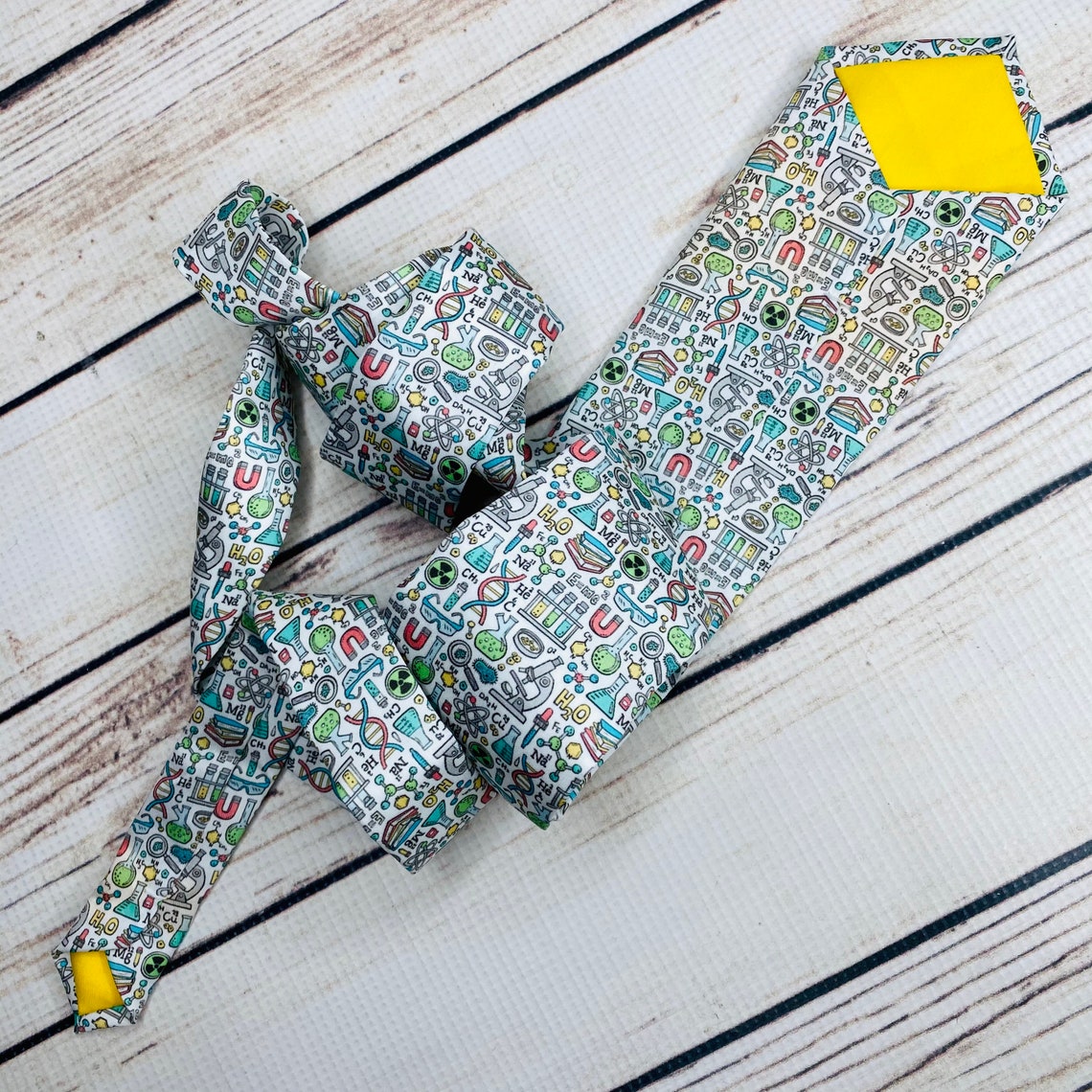 Science Tie, Chemistry Necktie, Laboratory Tie, STEM Accessory, Teacher ...