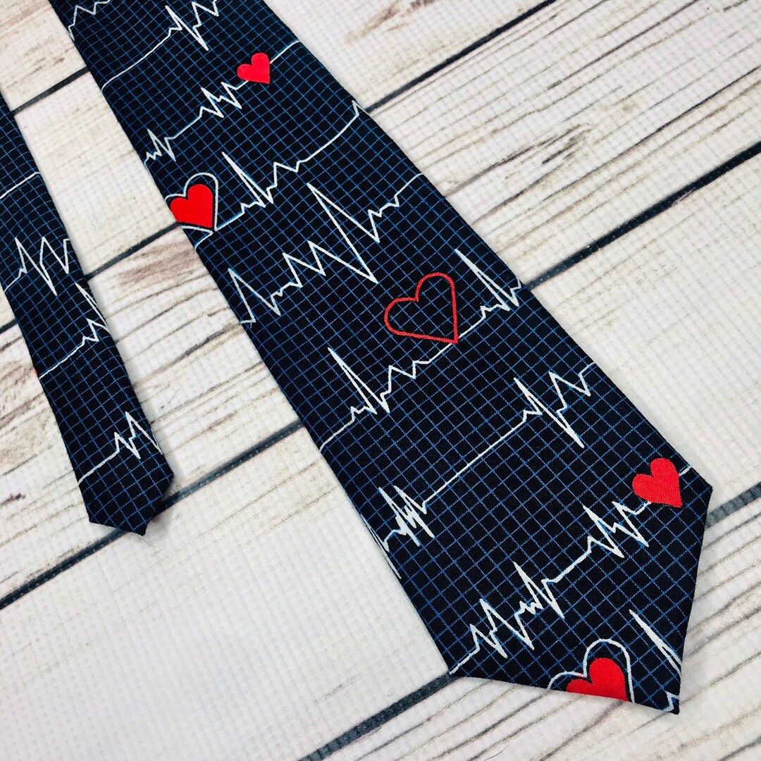 Doctor Tie, Ekg Tie, Heartbeat Necktie, Nurse Tie, Heart Beat Tie ...
