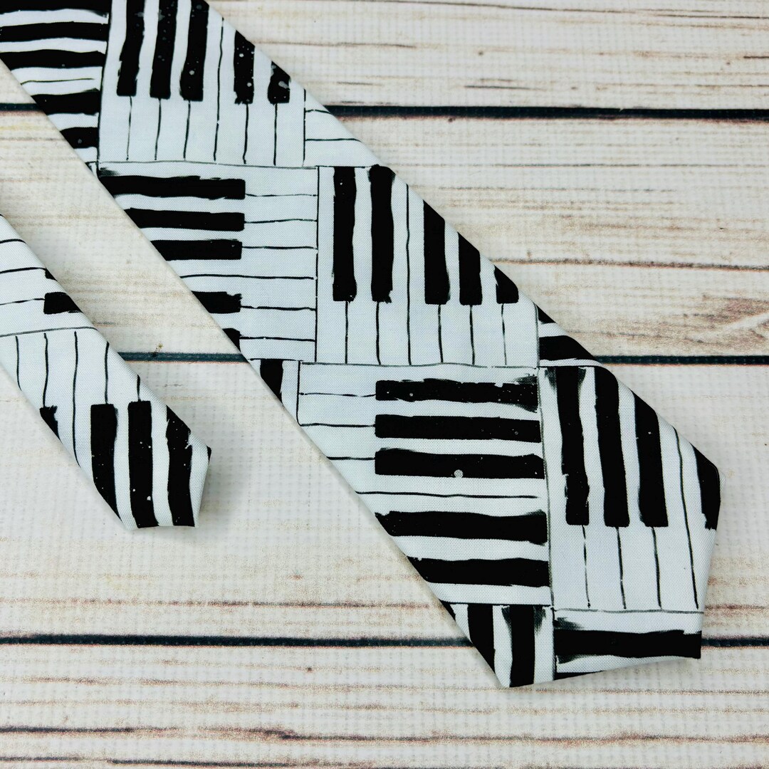 Piano Necktie, Black White Piano Keys, Music Necktie, Music Teacher ...