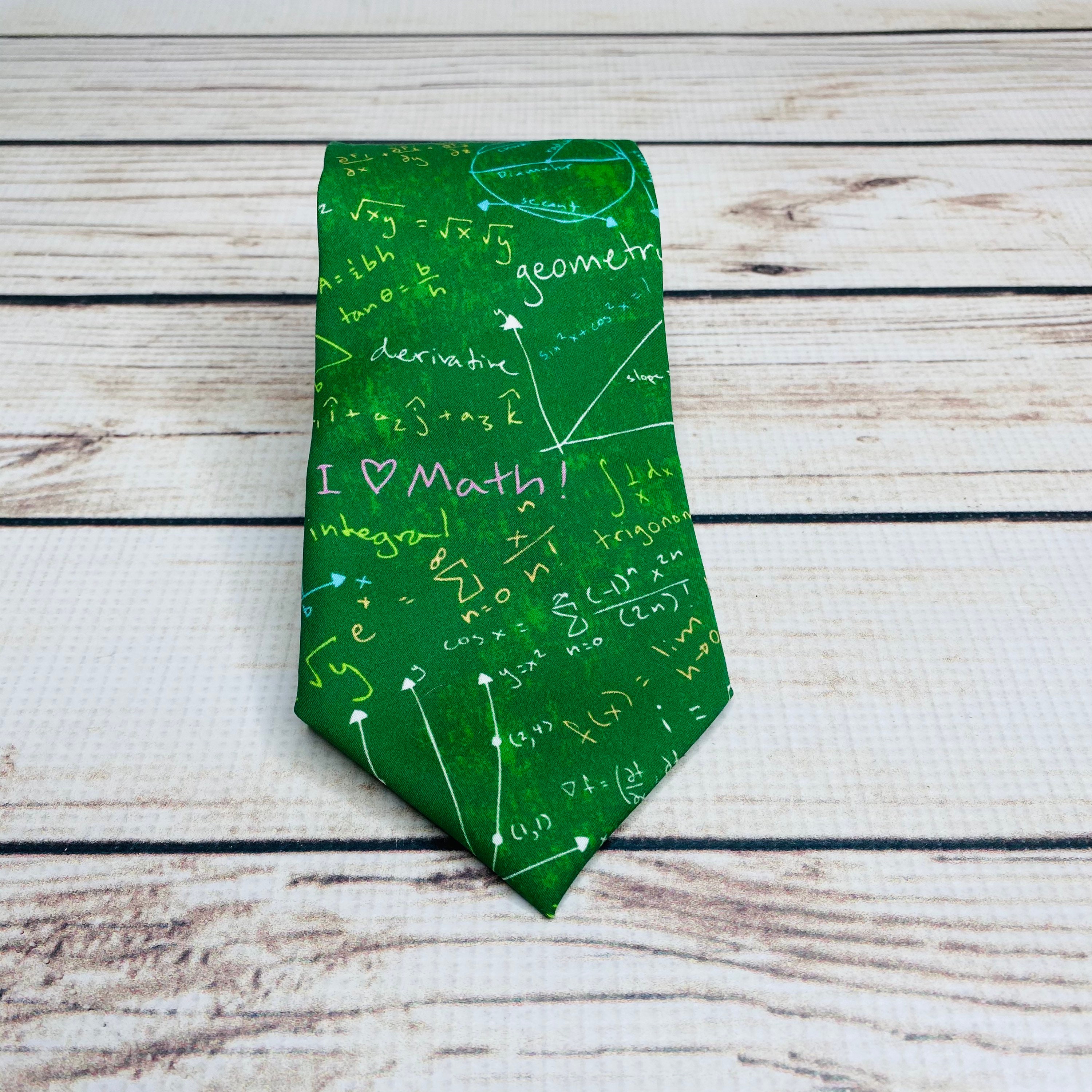 Green Chalkboard Math Tie Geometry Tie Equation Tie Math - Etsy