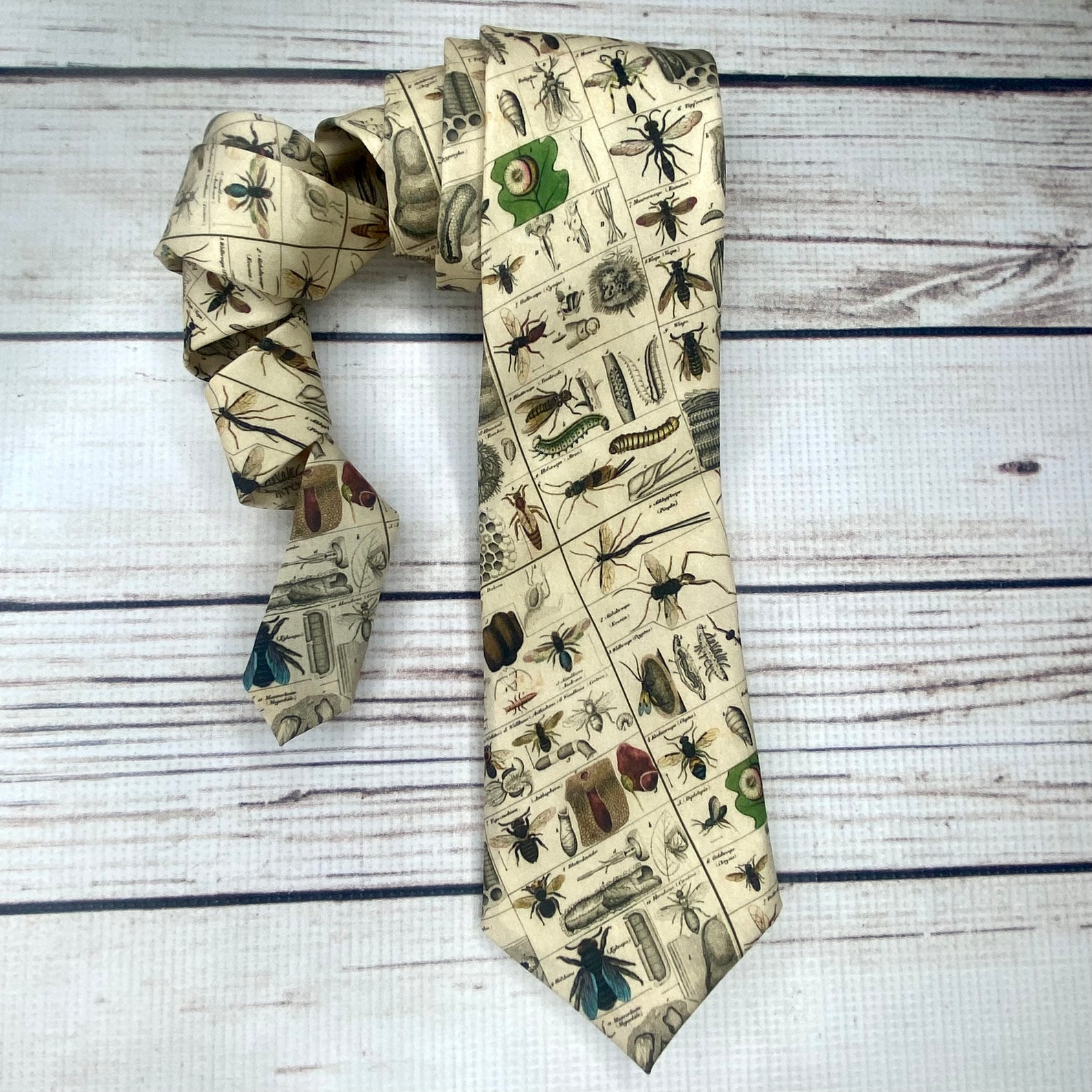 Entomology Tie, Science Tie, Bug Necktie, Eclectic, Biology Necktie ...