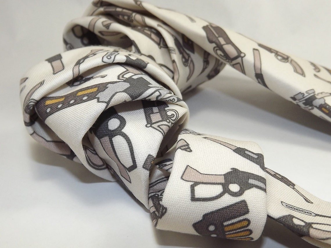 Gun Tie Machine Gun Tie Gun Enthusiast Gift Gun Metal Grey - Etsy