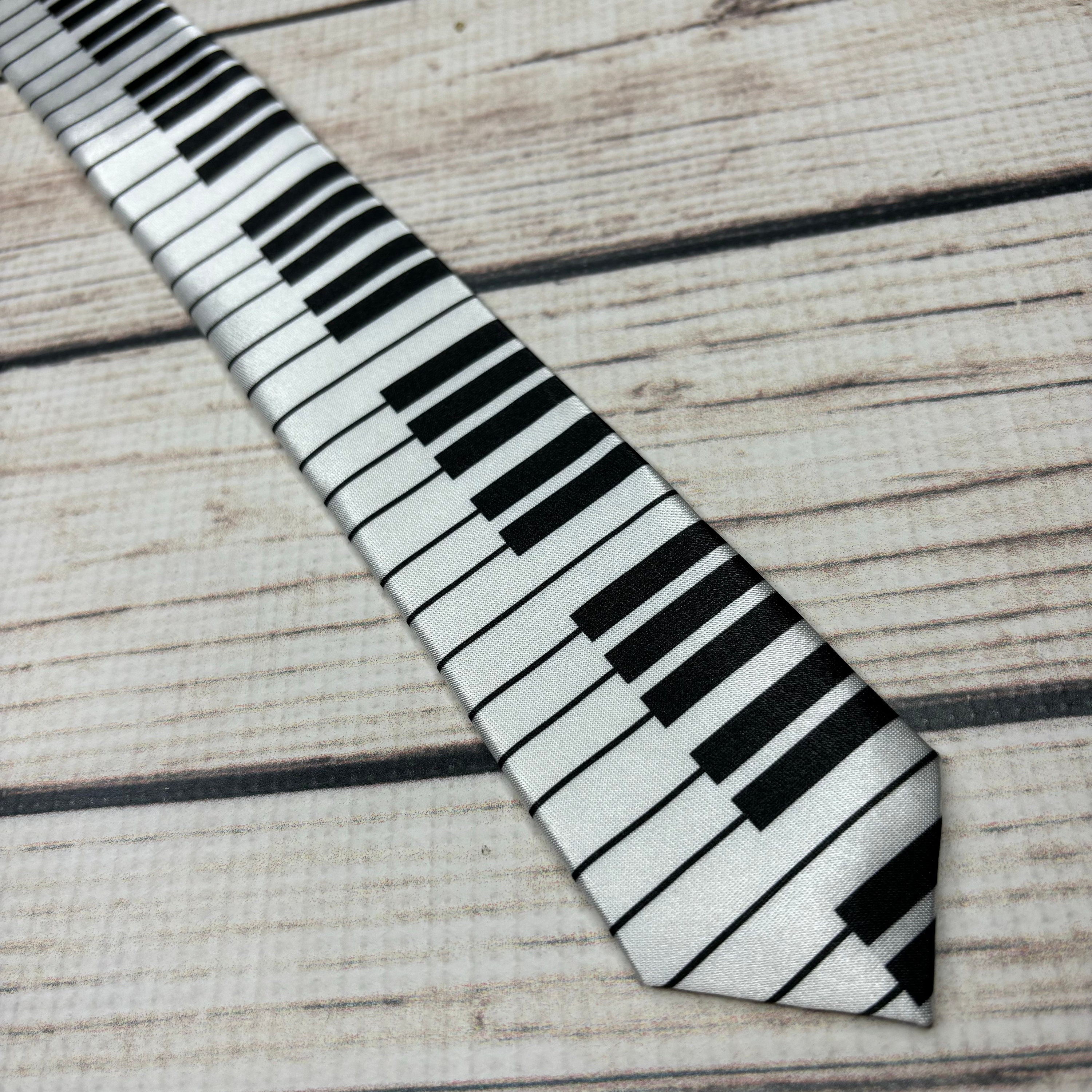 Piano Necktie, Music Necktie, Piano Keys Tie, Pianist Gift, Black and ...
