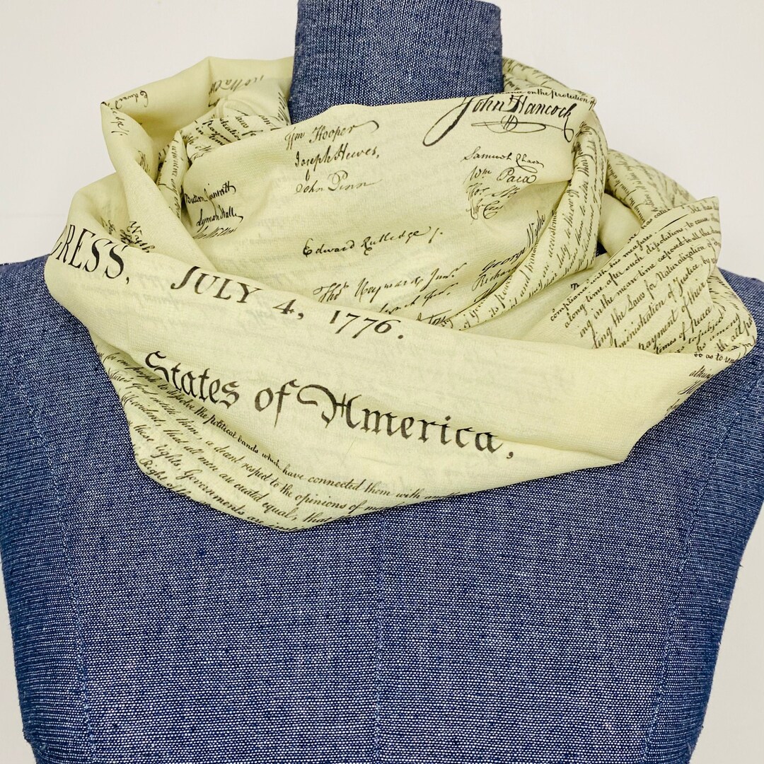 Declaration of Independence Scarf, Infinity Scarf, History Teacher ...