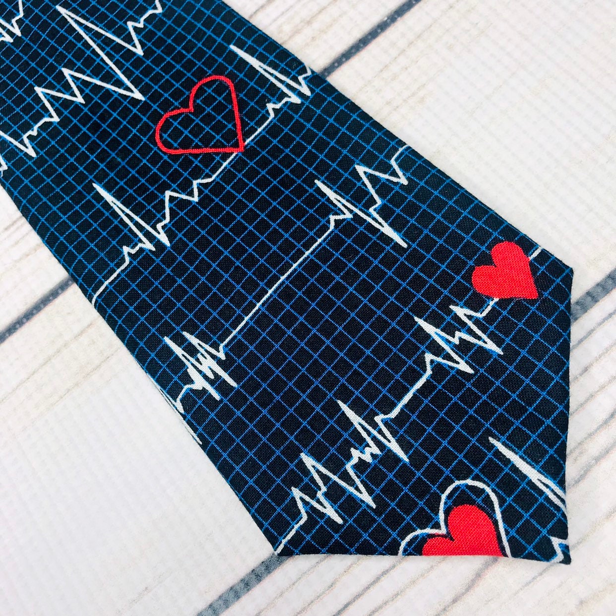 Doctor Tie Ekg Tie Heartbeat Necktie Nurse Tie Heart Beat | Etsy