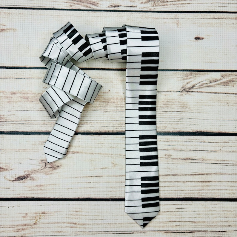 Piano Necktie, Music Necktie, Piano Keys Tie, Pianist Gift, Black and ...