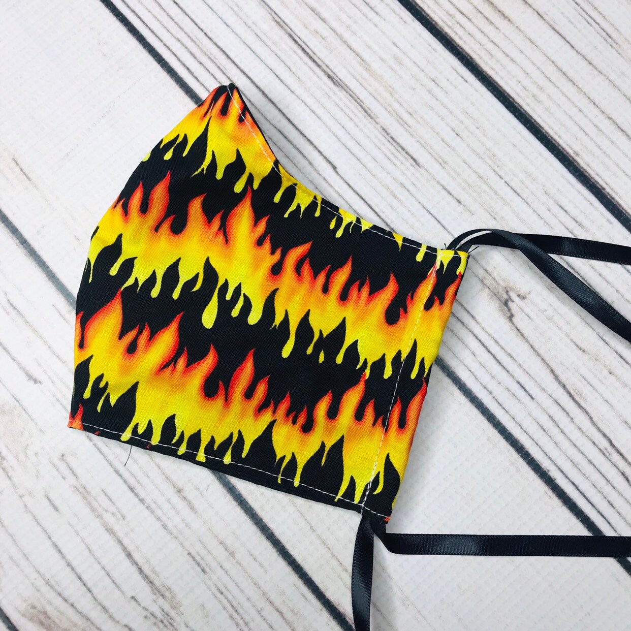 Flames face mask Fire mask burning face mask 100% cotton | Etsy