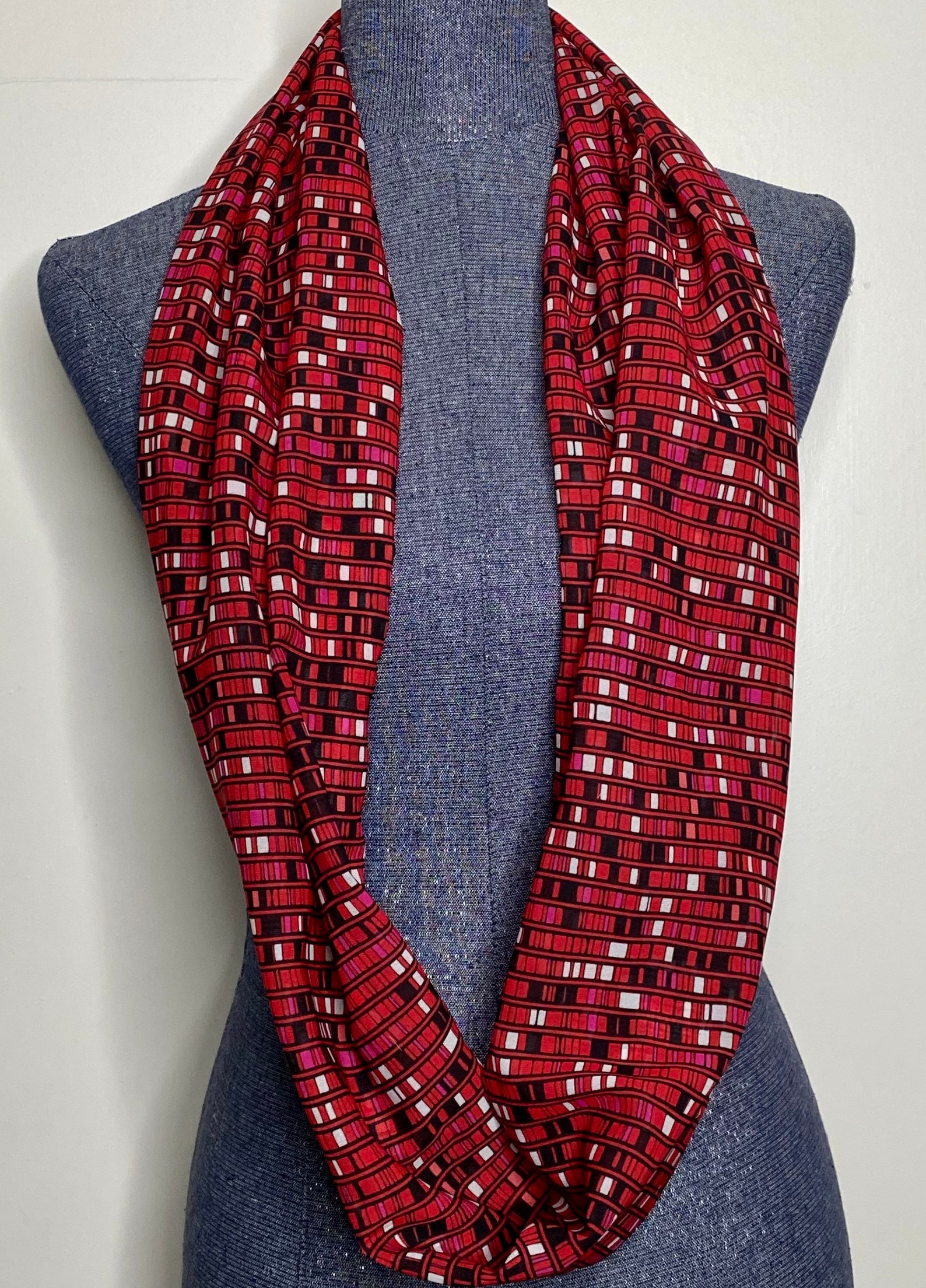 DNA Scarf Red Electrophoresis Infinity Scarf Science Scarf - Etsy