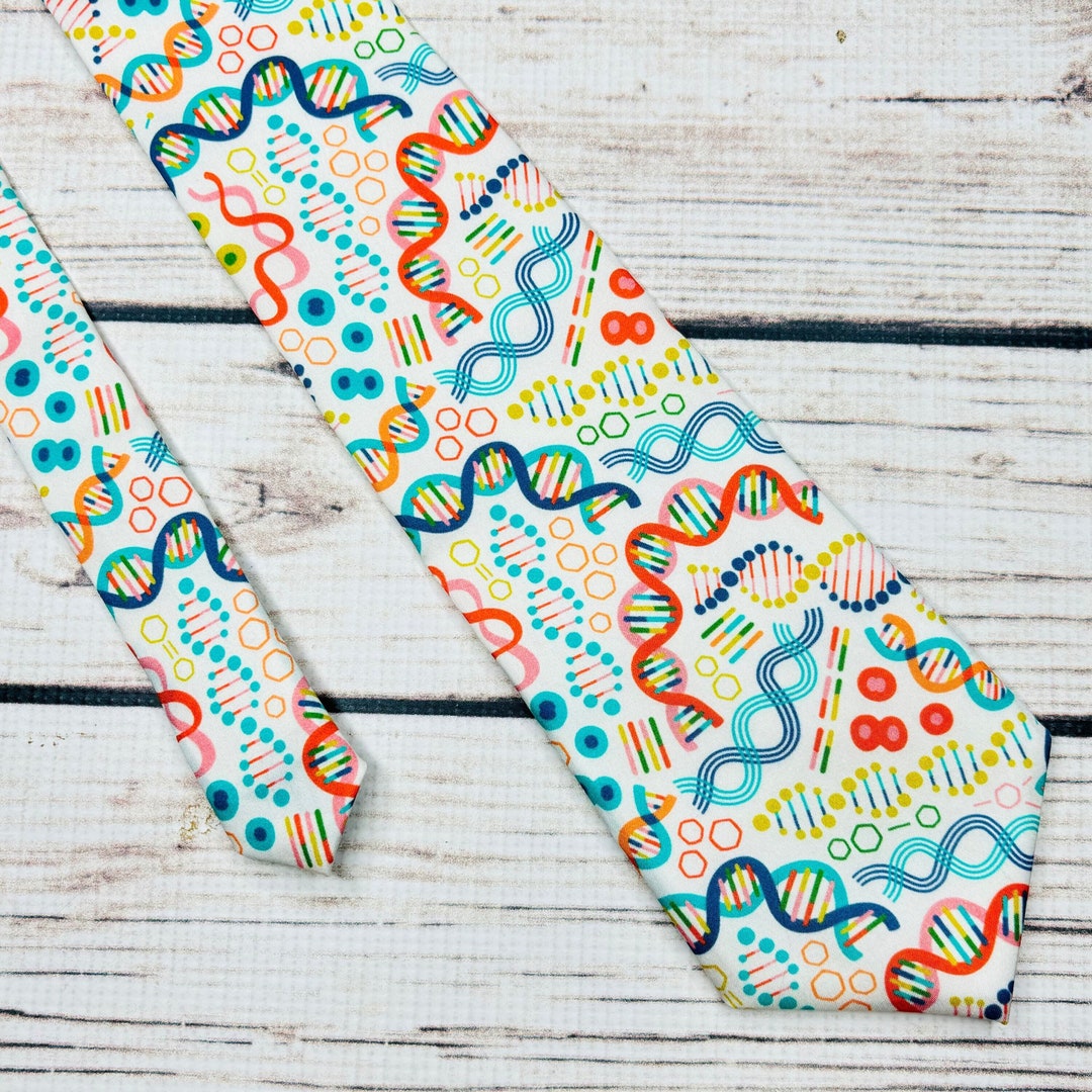 Colorful DNA Necktie, Double Helix Tie, Geneticist Tie, Genetics Gift ...
