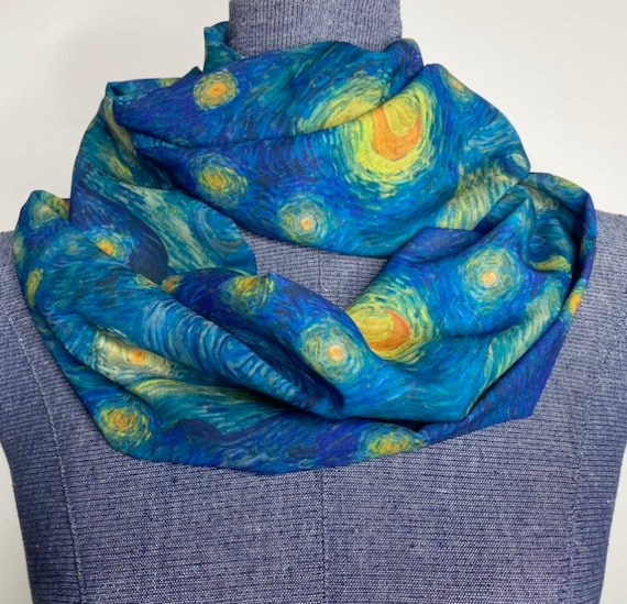 Starry Night Scarf Vincent Van Gogh Van Gogh Gift Art | Etsy