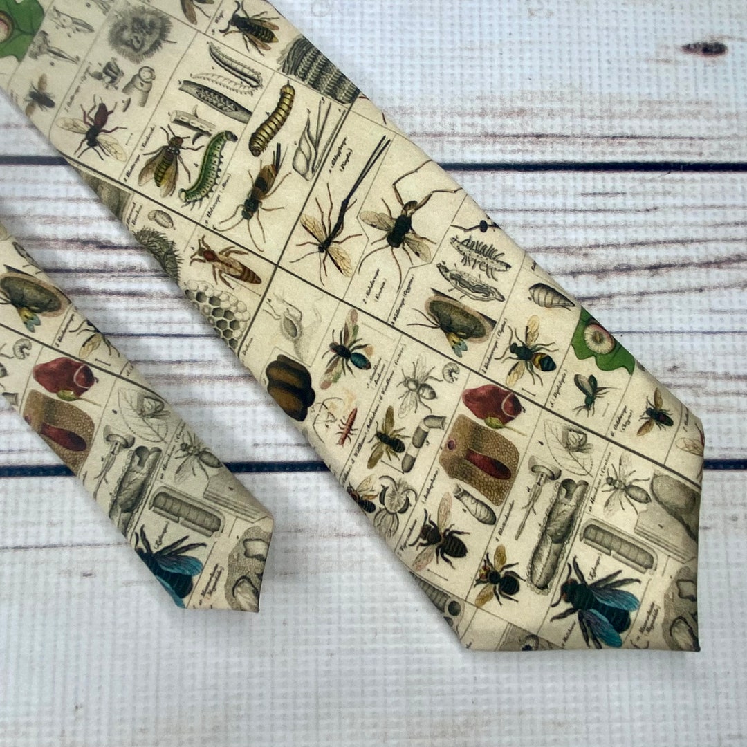 Entomology Tie, Science Tie, Bug Necktie, Eclectic, Biology Necktie ...