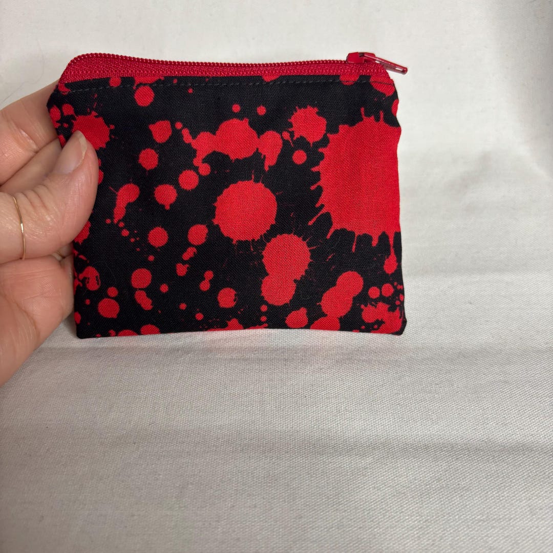 Blood Spatter Zipper Pouch, Bloody Coin Purse, Blood Splatter Accessory ...