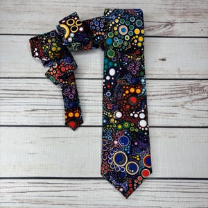 Effervescent Tie, Colorful Tie, Black Tie, Abstract Tie, Concentric Tie ...