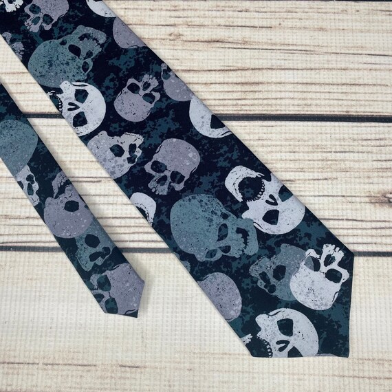 Skull Necktie Skeleton Tie Human Skulls Skull Accessory - Etsy