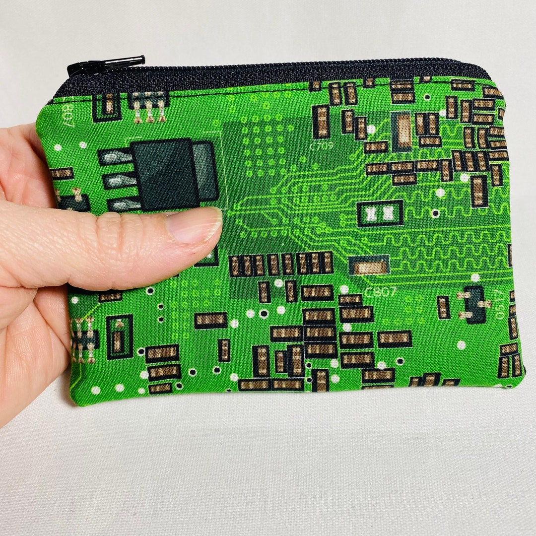 Computer Zipper Pouch, Double Sided, Binary and Circuit Board Pouch ...