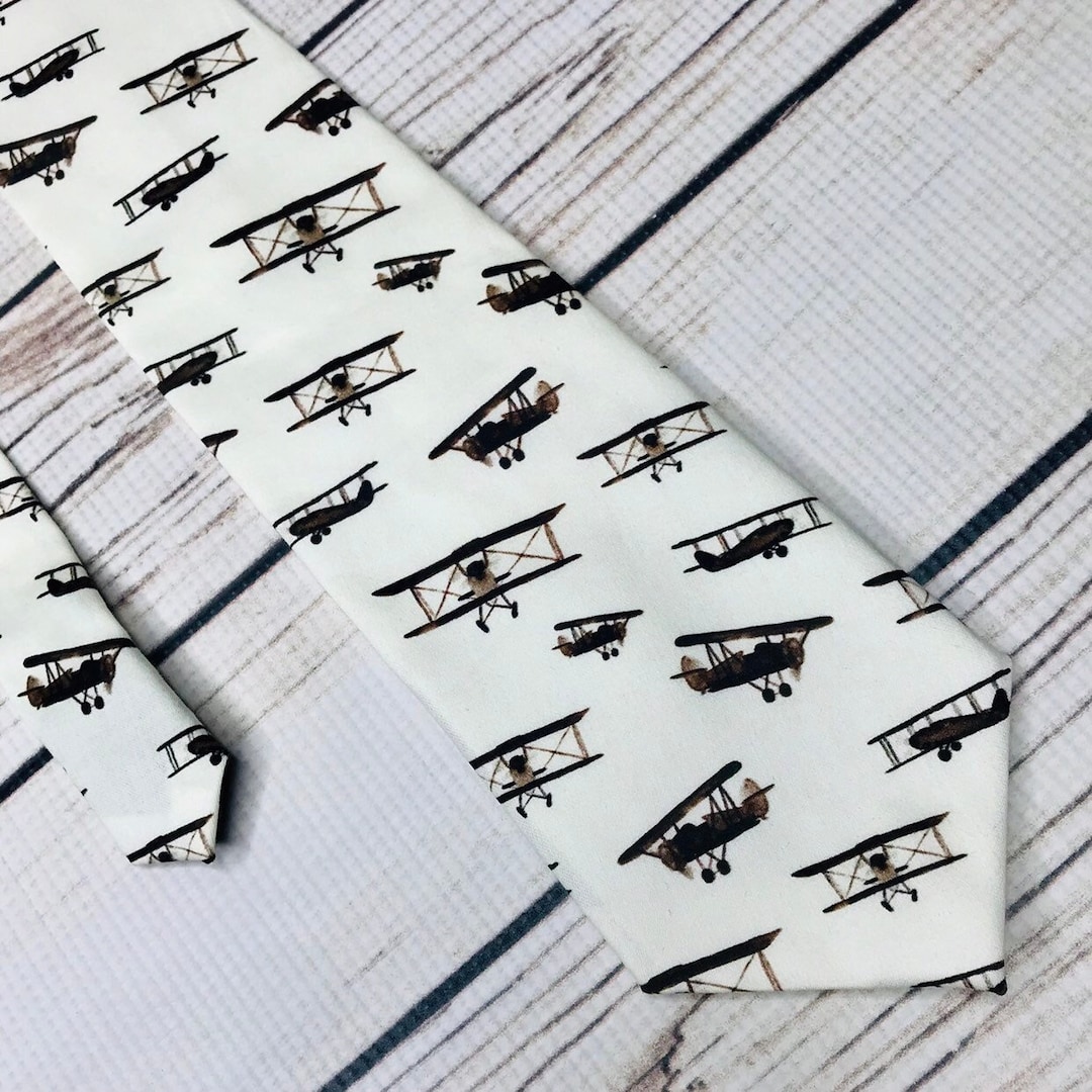 Airplane Tie, Biplane, Pilot Tie, Vintage Airplane, Pilot Gift ...