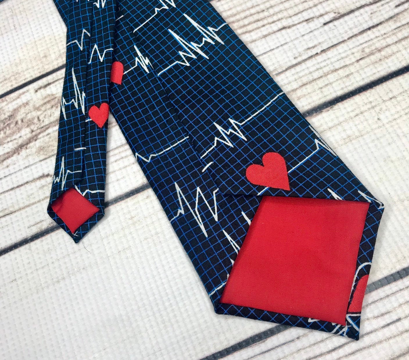 Doctor Tie Ekg Tie Heartbeat Necktie Nurse Tie Heart Beat | Etsy