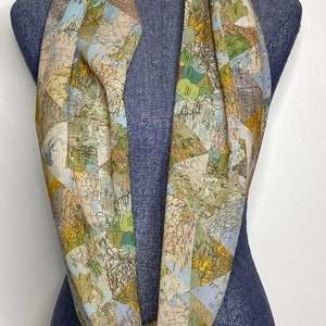 Map Infinity Scarf, Map of the World, Travel Gift, Map Gift for Friend ...