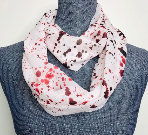 Blood Splatter Scarf Blood Splatter Crime Scene Infinity | Etsy
