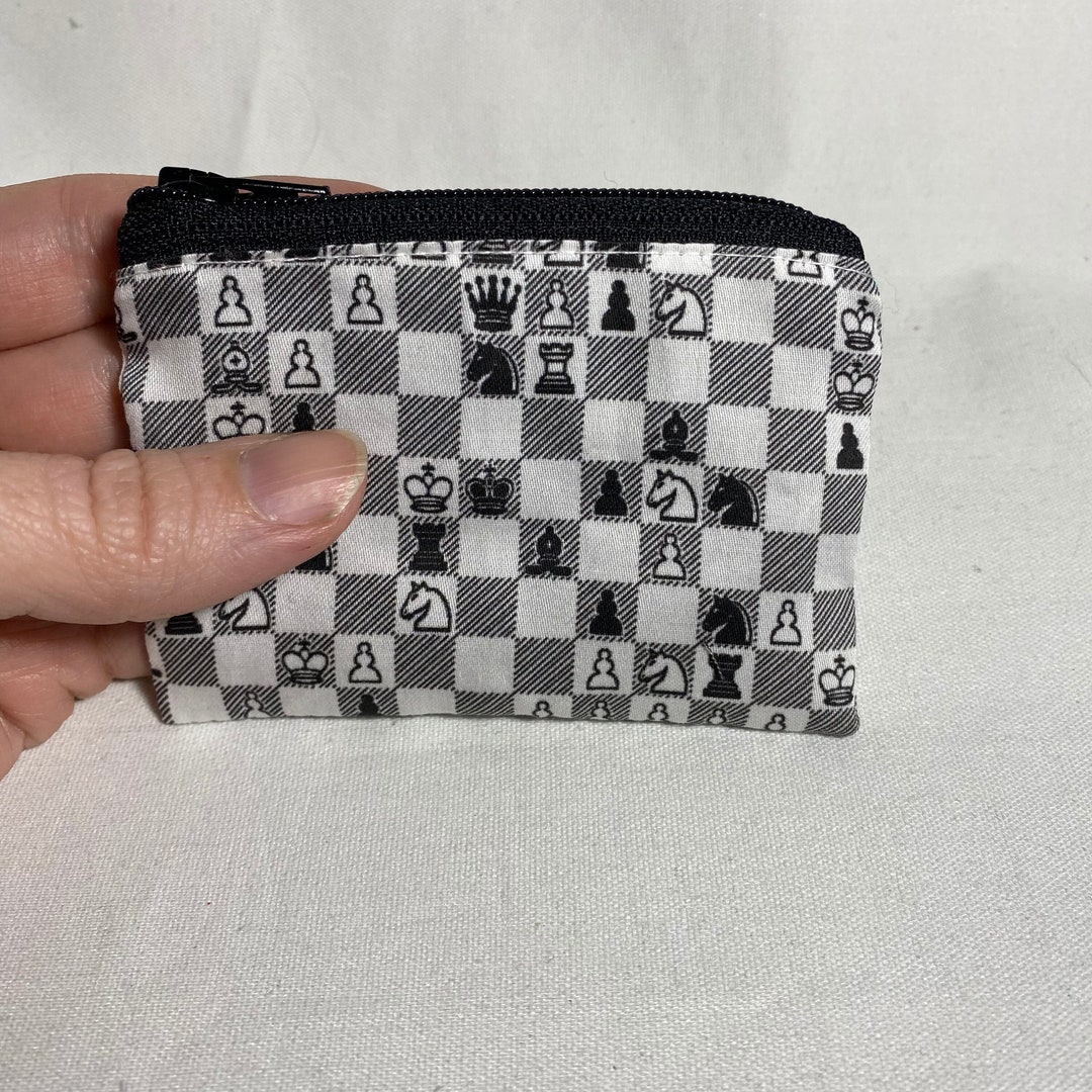 Chess Zipper Pouch, Chess Bag, Chess Coin Purse, Chess Wallet, Game ...