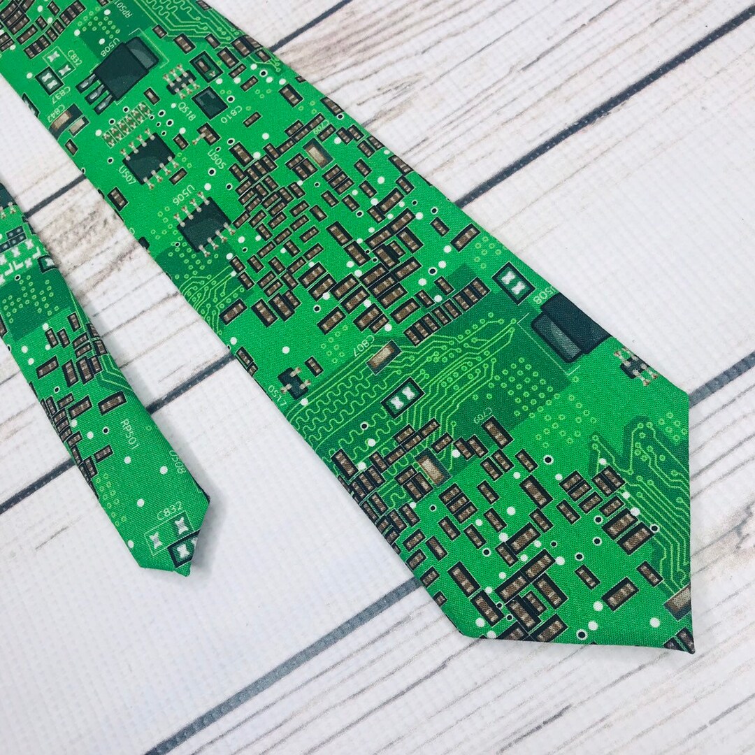 Computer Tie, Motherboard Tie, Microelectronics Gift, Programmer Gift ...