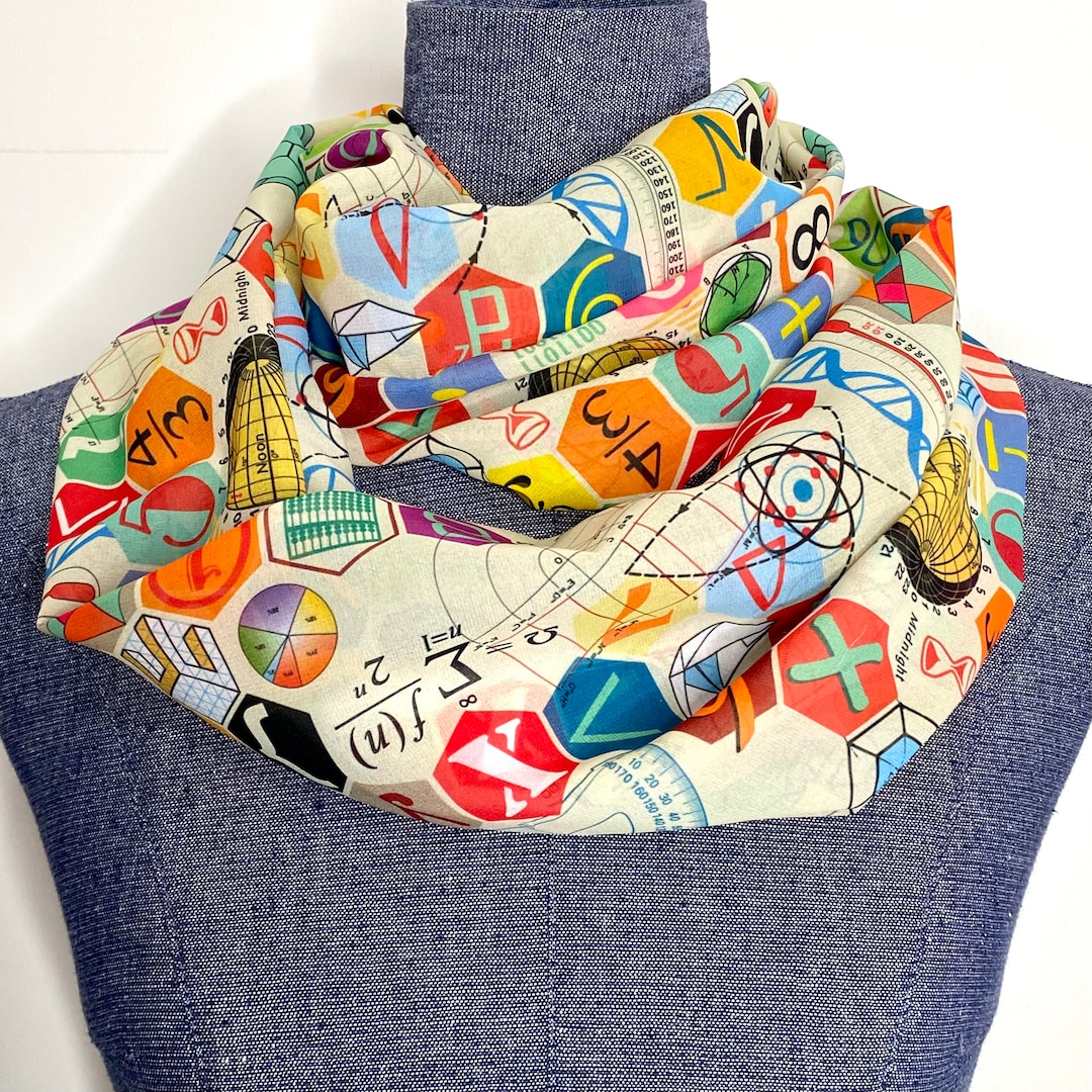 Math Scarf, Steminist Gift, Math Symbols, Woman in Science, Infinity ...