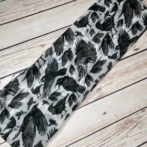 Crow Scarf, Black Bird Scarf, Murder of Crows, Black and White Scarf ...