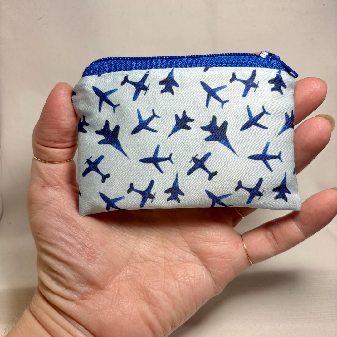 Airplane Zipper Pouch, Pilot Bag, Flight Coin Purse, Change Purse ...