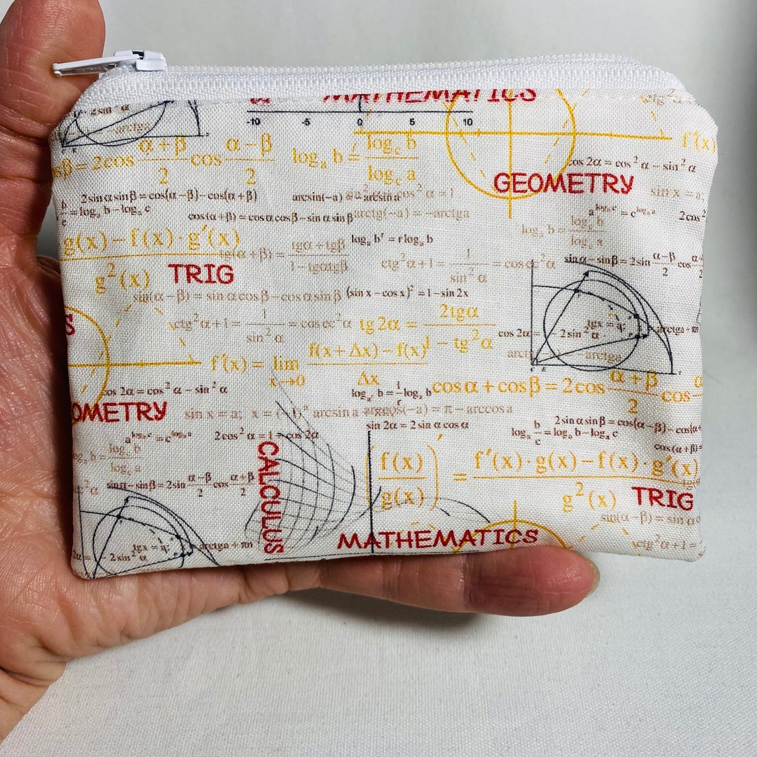 Math Zipper Pouch, Algebra Coin Purse, Trigonometry Equations Purse ...