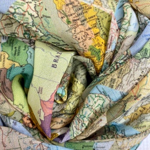 Map Infinity Scarf, Map of the World, Travel Gift, Map Gift for Friend ...