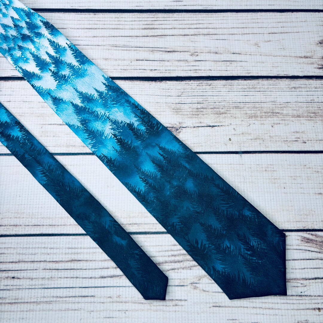 Winter Pines Necktie, Pine Forest Tie, Woodland Tie, Snow Trees ...