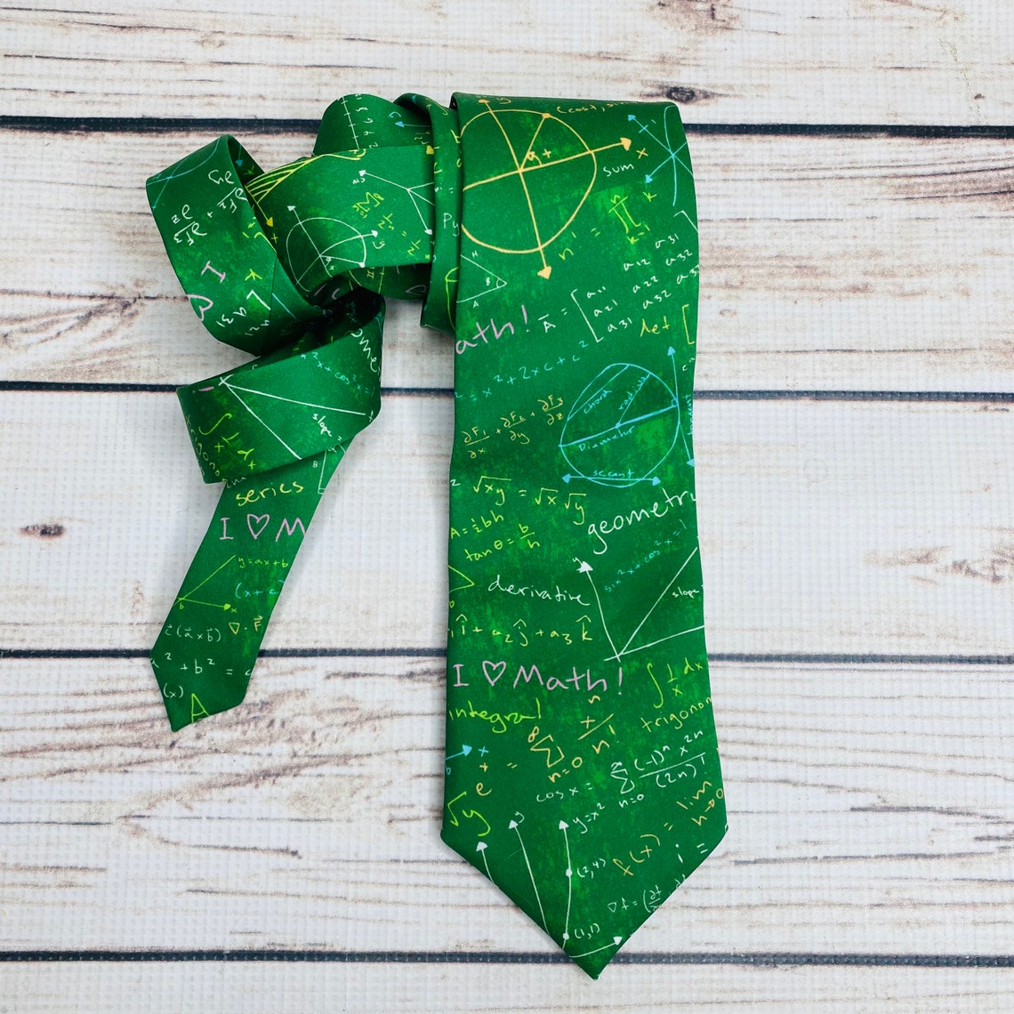 Green Chalkboard Math Tie Geometry Tie Equation Tie Math - Etsy