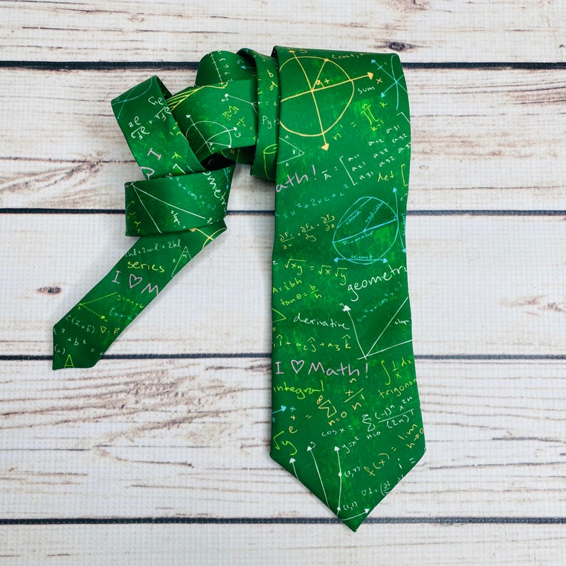 Green Chalkboard Math Tie Geometry Tie Equation Tie Math - Etsy