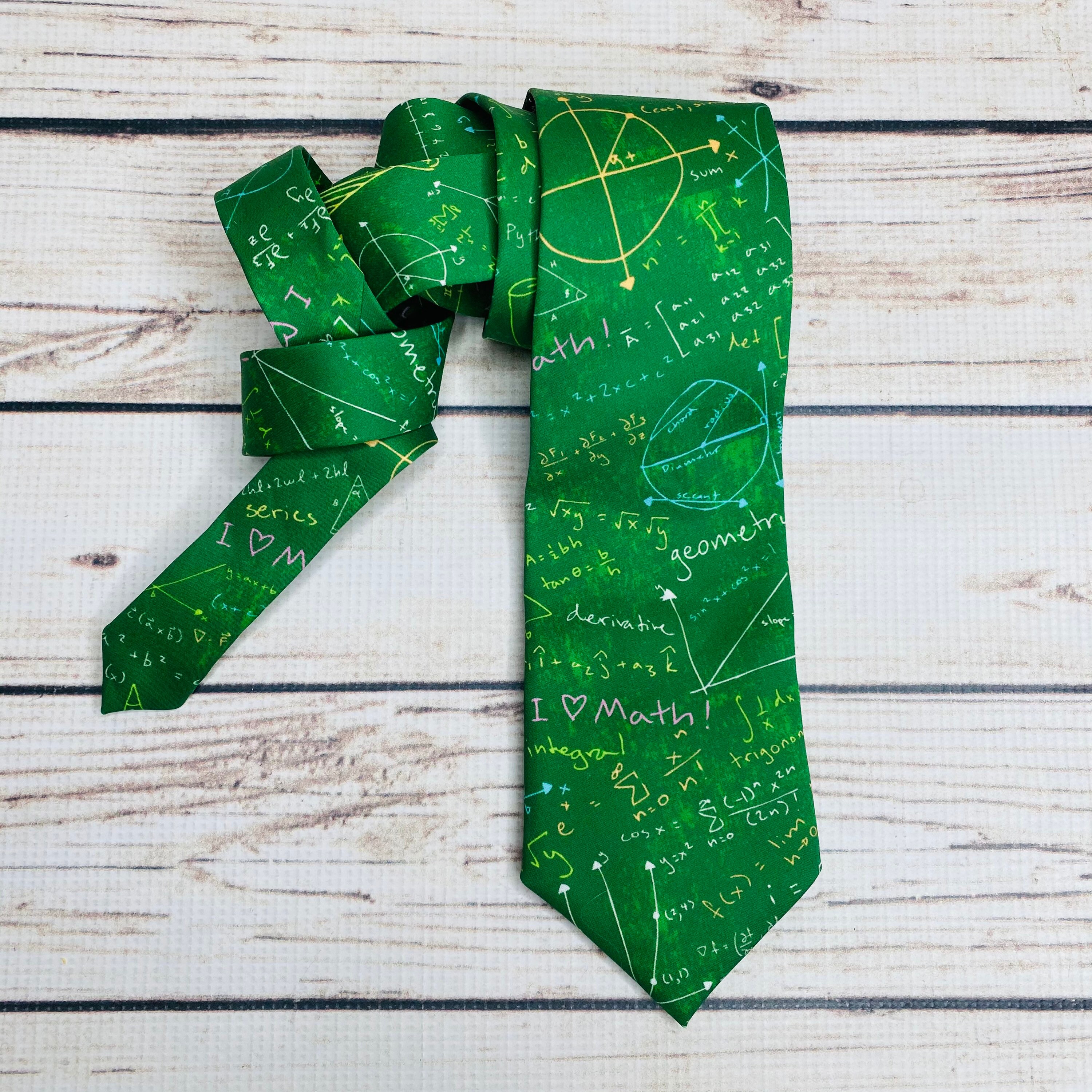 Green Chalkboard Math Tie Geometry Tie Equation Tie Math - Etsy