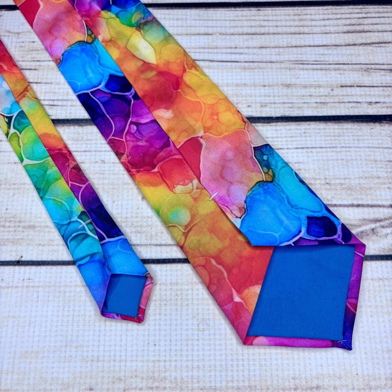 Watercolor Rainbow Necktie, Colorful Tie, Paint Tie, Abstract Tie ...