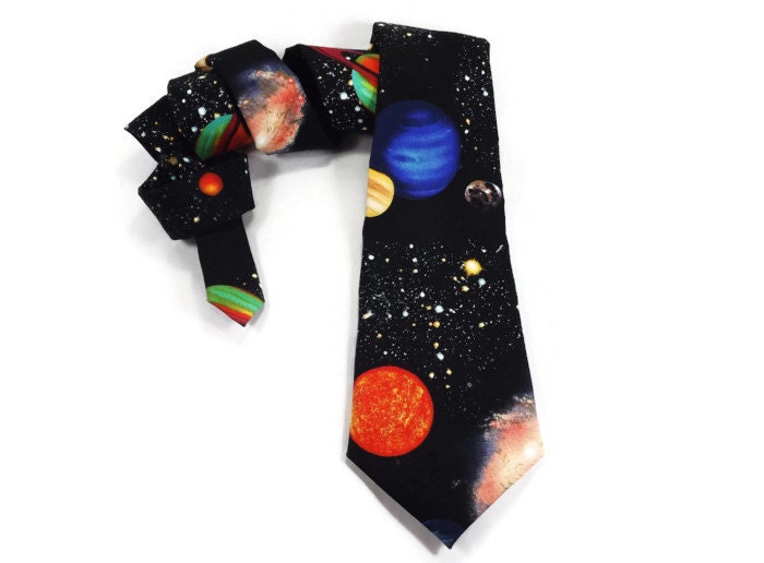 Space Tie, Planets Solar System Necktie, Planets Tie, Astronomy Tie ...